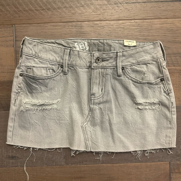 Bullhead | Skirts | Nwt Bullhead Y2k Distressed Grey Denim Micro Mini ...